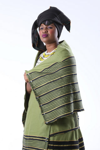 Xhosa uMbhaco set of clothing, ibayi soze cotton fabric set – The Wild ...