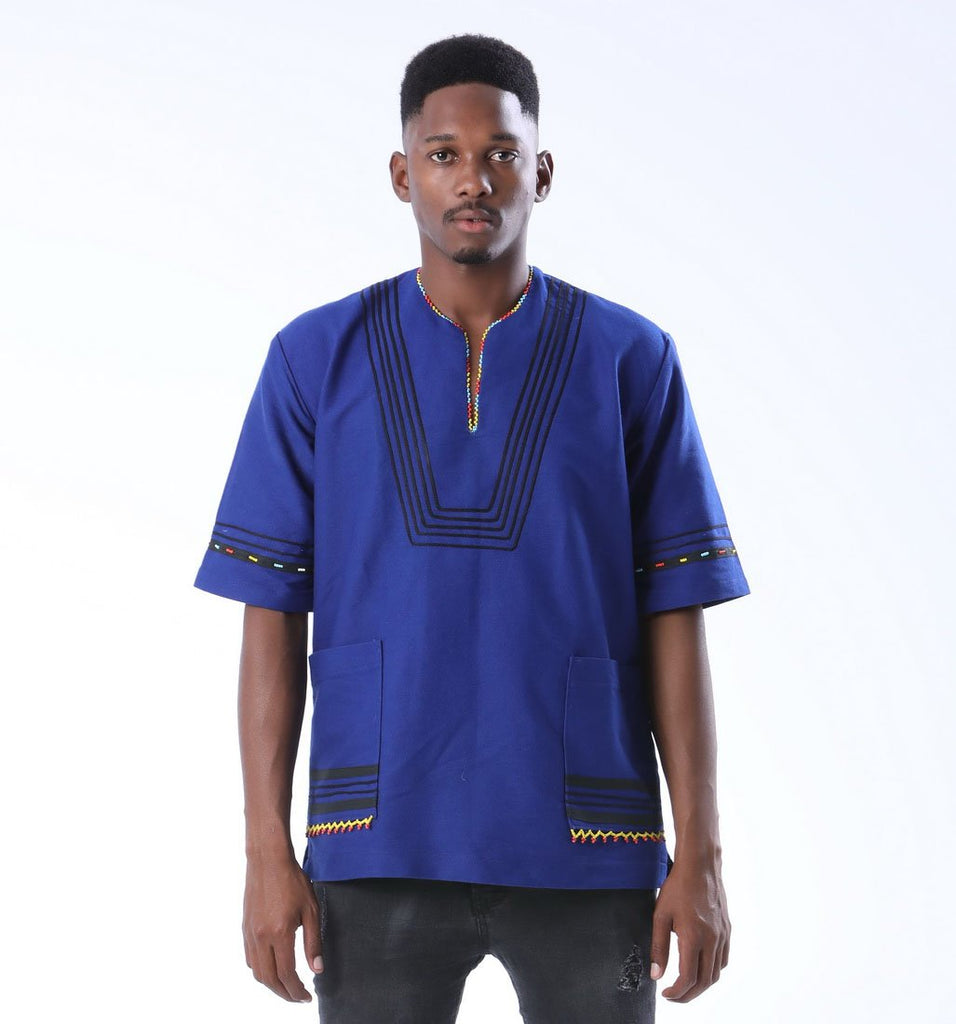 Buy African Xhosa mens beaded uMbhaco tops & shirts safely online – The ...
