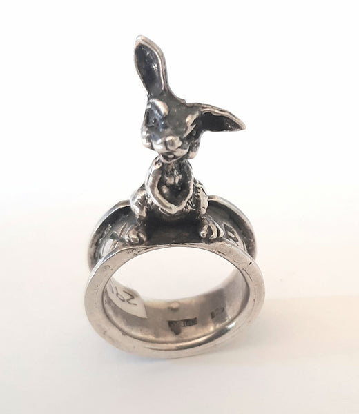 Love bunnies? You will love this sterling silver bunny ring